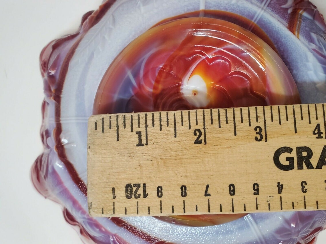 VINTAGE IMPERIAL GLASS Bowl Red Slag Glass Footed Candy Dish - Etsy