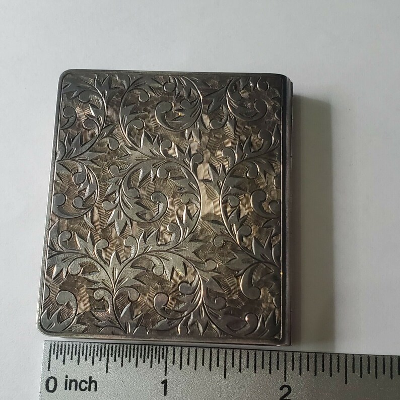 VINTAGE STERLING SILVER Powder Compact Hand Engraved Make up | Etsy