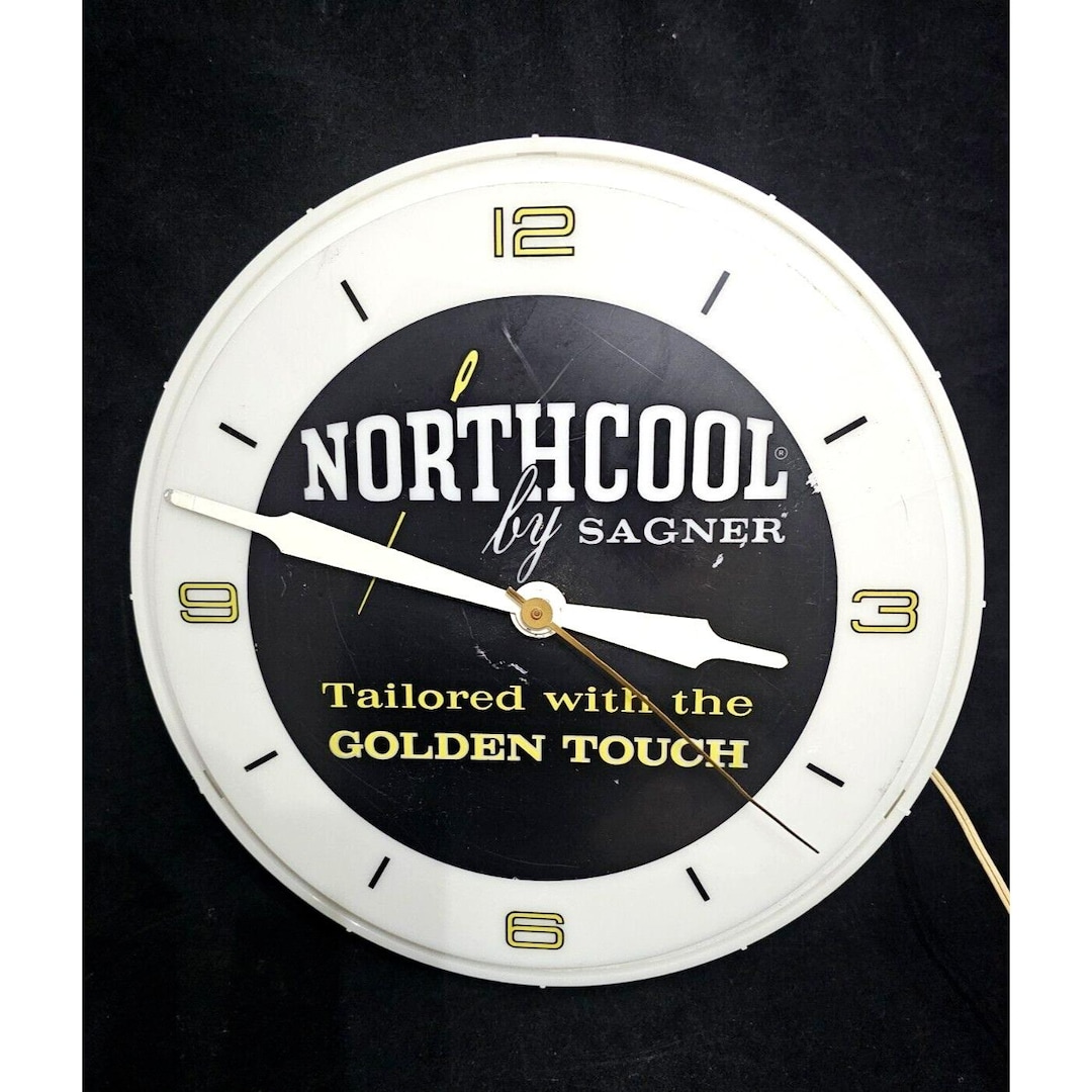 VINTAGE LIGHTED ADVERTISING Clock Northcool by Sagner Tailored by the ...