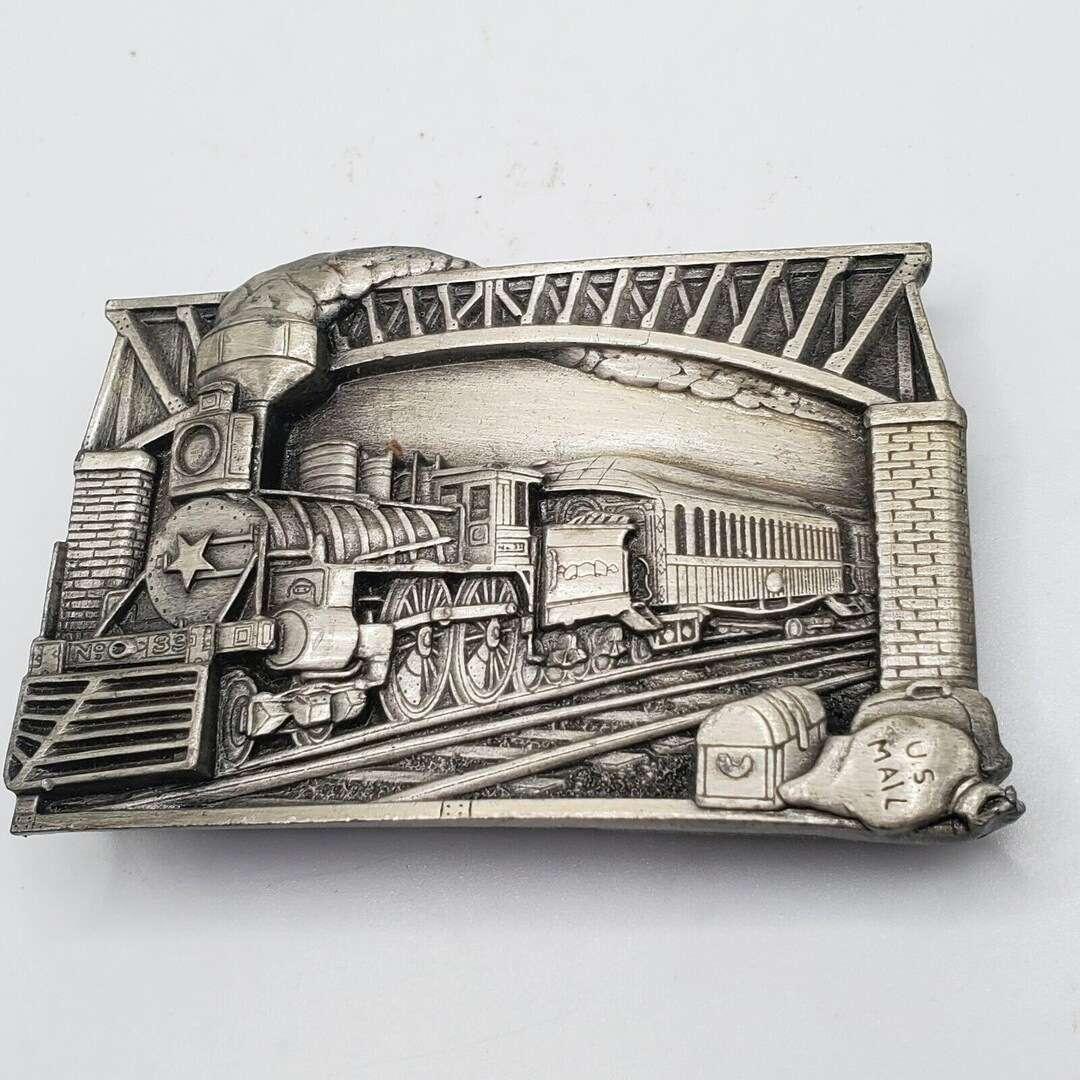 VINTAGE TRAIN BELT Buckle 3D Railroad Locomotive Buckle Collectible ...