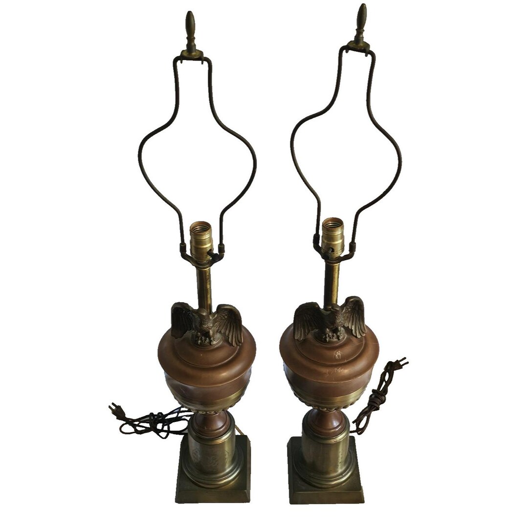VINTAGE MID CENTURY American Eagle Table Lamps Federal Style ...