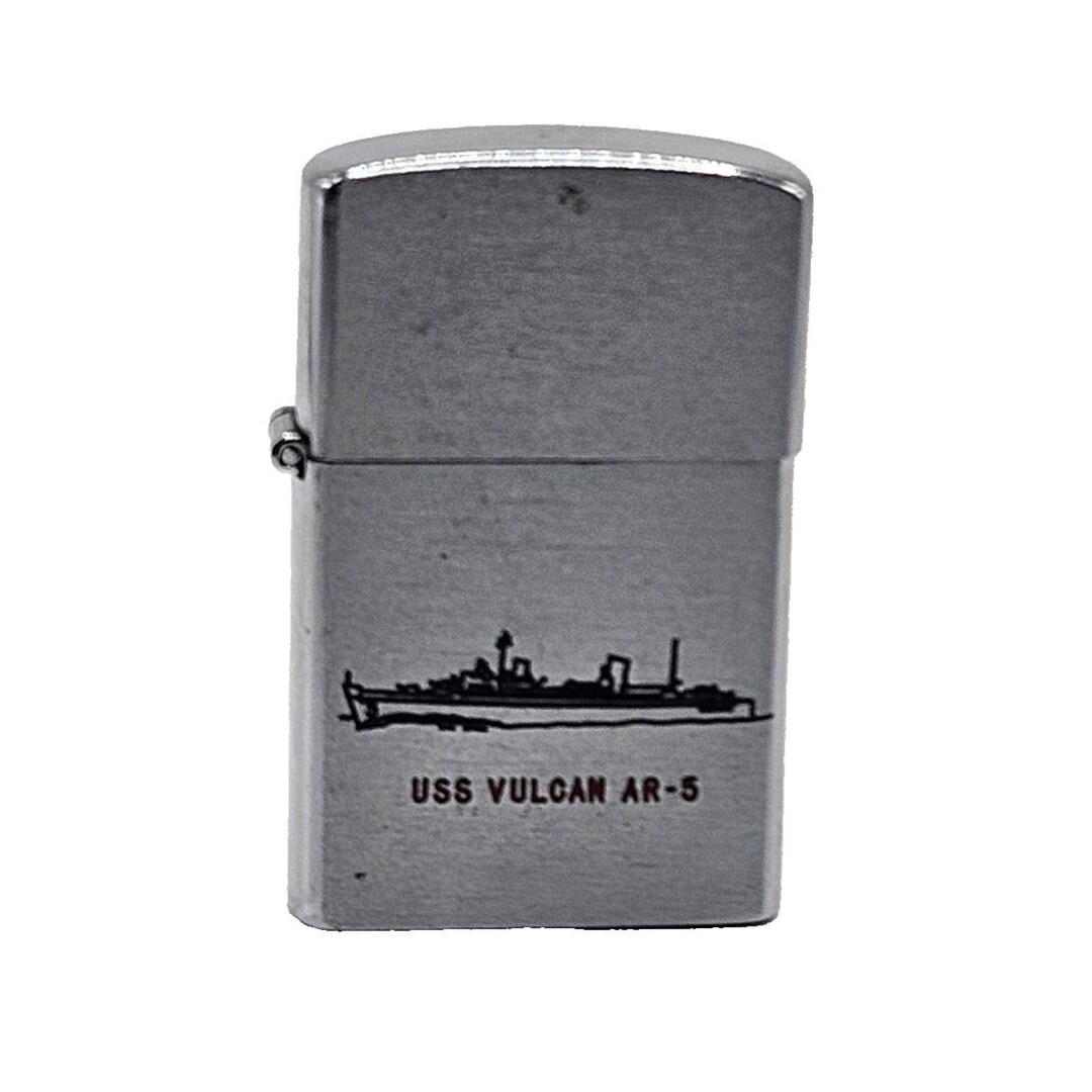 VINTAGE LIGHTER MILITARY U.S.S Vulcan A R-5 Ship Navy Cigarette Lighter ...