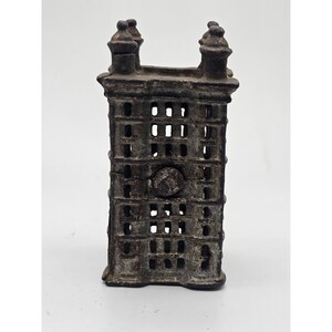 ANTIQUE CAST IRON Bank Building Skyscraper Tower Coin Still Silver ...
