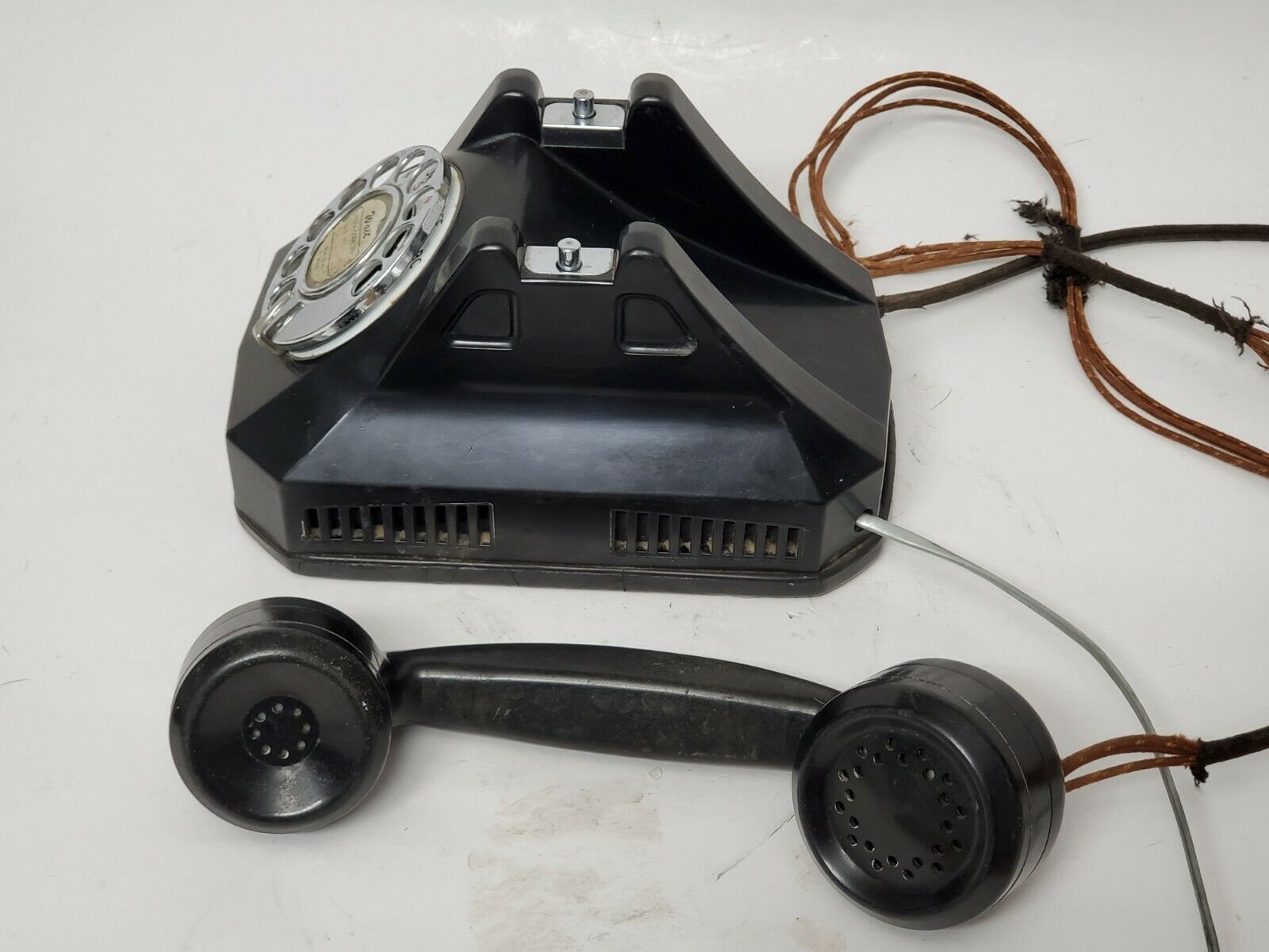 VINTAGE TELEPHONE MONOPHONE Automatic Electric Rotary Telephone Black ...