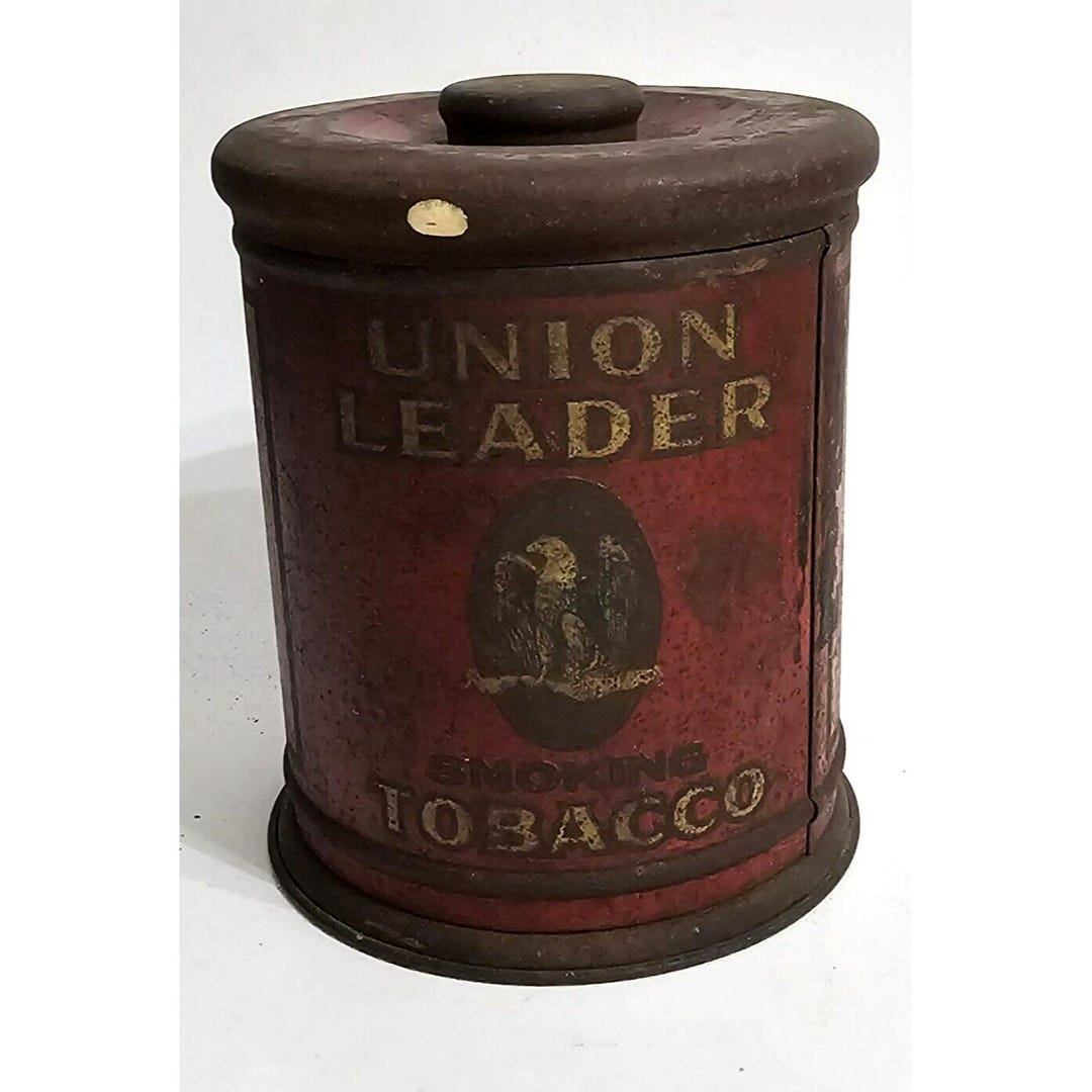 VINTAGE UNION LEADER Smoking Tobacco Tin American Eagle Red Litho ...
