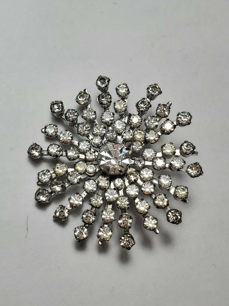VINTAGE RHINESTONE SNOWFLAKE Brooch Pin Antique Jewelry - Etsy
