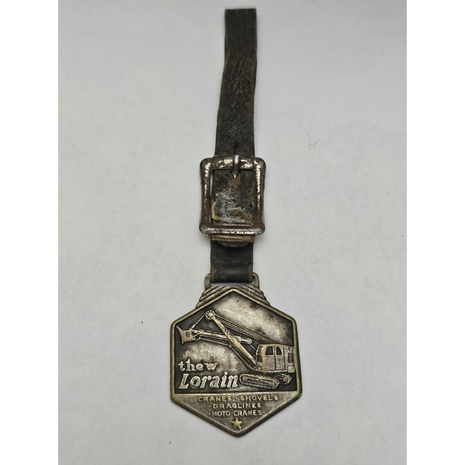 ANTIQUE THE LORAIN Crane Shovels Draglines Moto-cranes Pocket Watch Fob ...