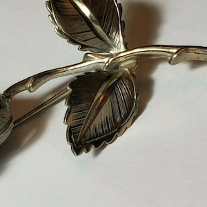 VINTAGE ROSE FLOWER Brooch Pin Designer Signed Giovanni Antique ...