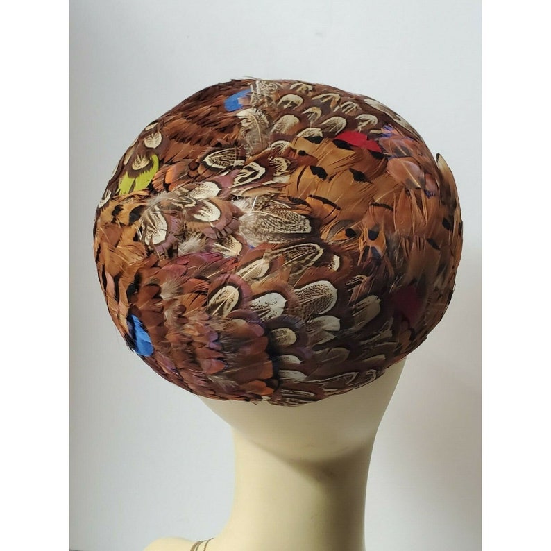VINTAGE PEACOCK FEATHER Hat Unionmade Stunning Pheasant Formal Women's ...