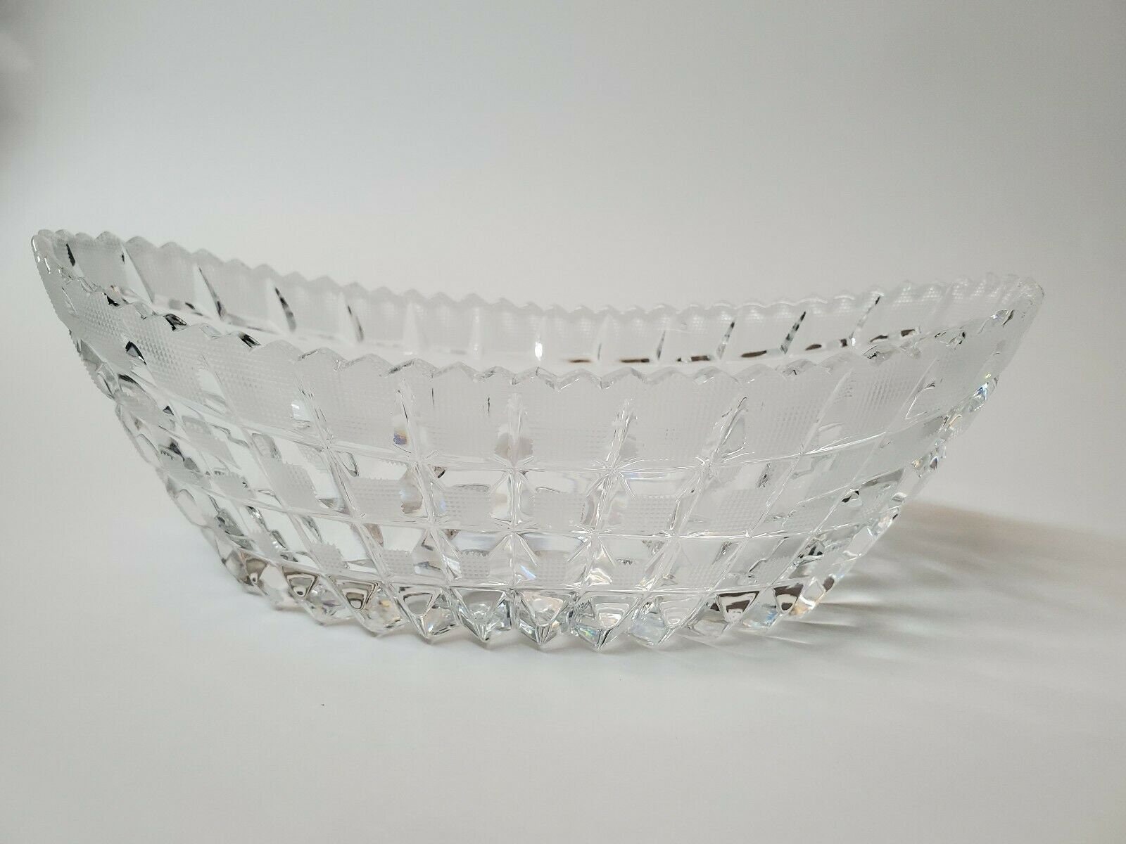 VINTAGE CRYSTAL BOWL Candy Dish Clear Saw Tooth Intricate - Etsy