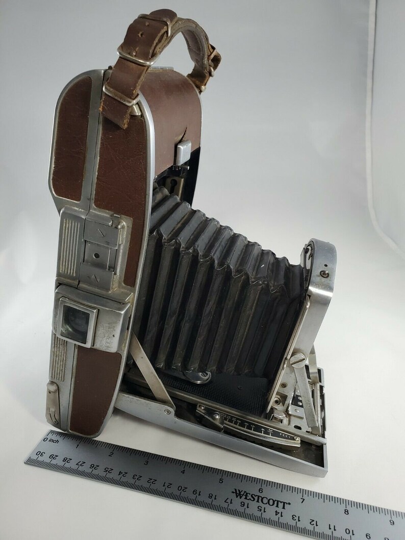 VINTAGE POLAROID LAND Camera Model 95A Flash Chrome Leather - Etsy