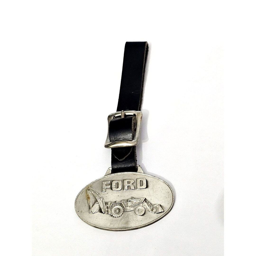 ANTIQUE FORD BACKHOE Tractor Pocket Watch Fob Keychain Heavy ...