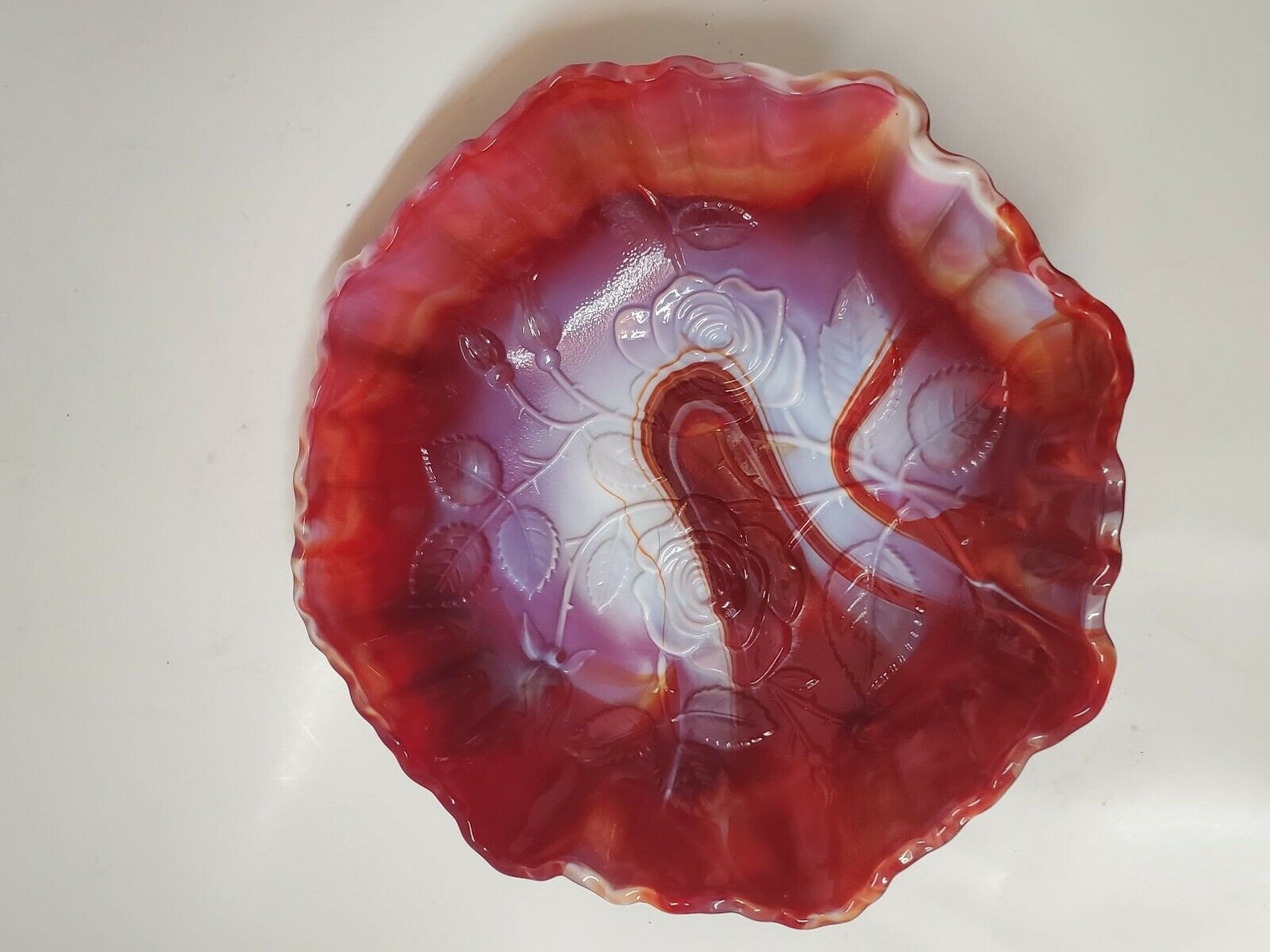 VINTAGE IMPERIAL GLASS Bowl Red Slag Glass Footed Candy Dish | Etsy