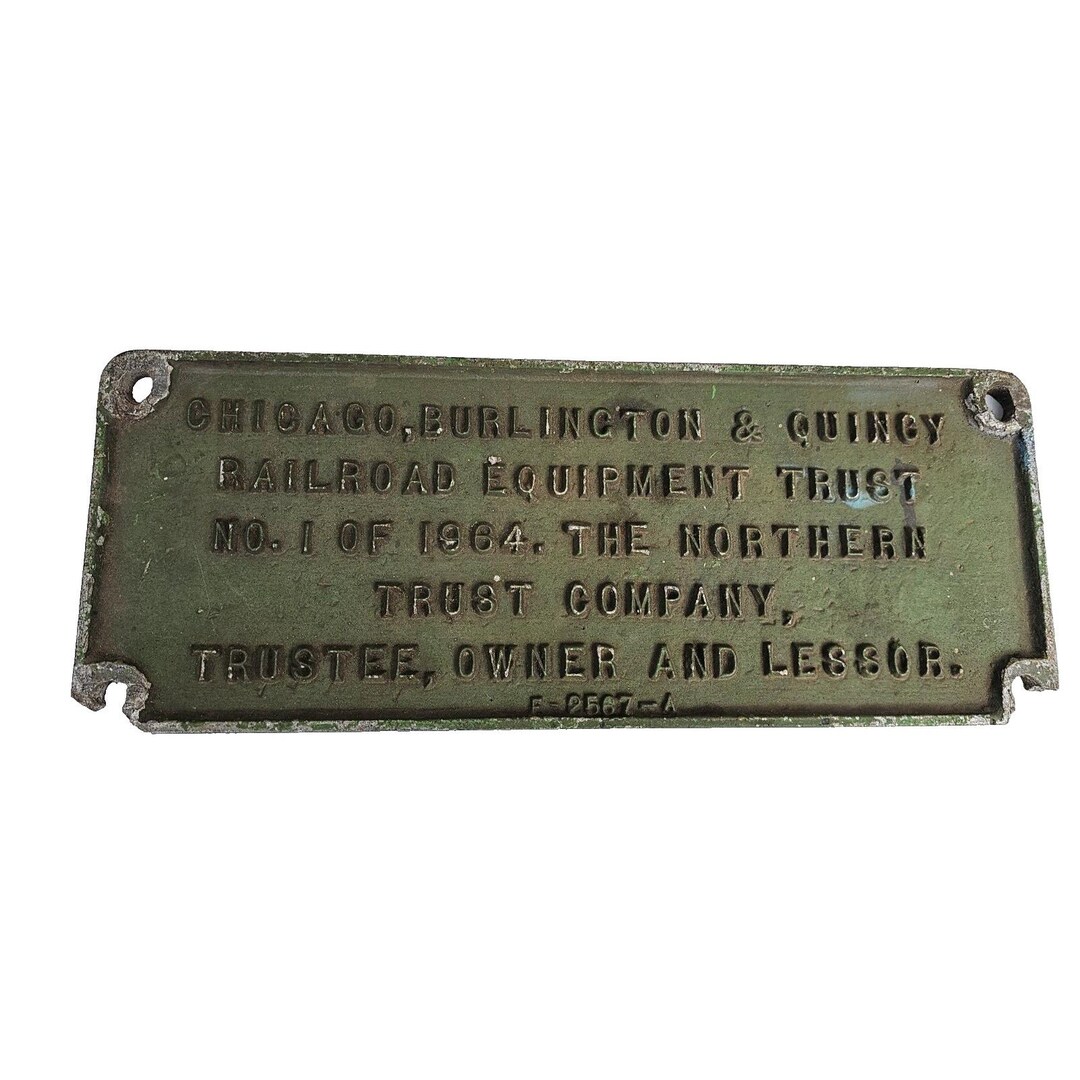 ANTIQUE RAILROAD CAST Iron Trust Plate Marker Chicago Burltington ...