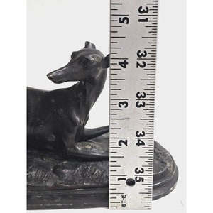 ART DECO GREYHOUND Bronze Sculpture Lying Down Whippet Dog Fine Art ...