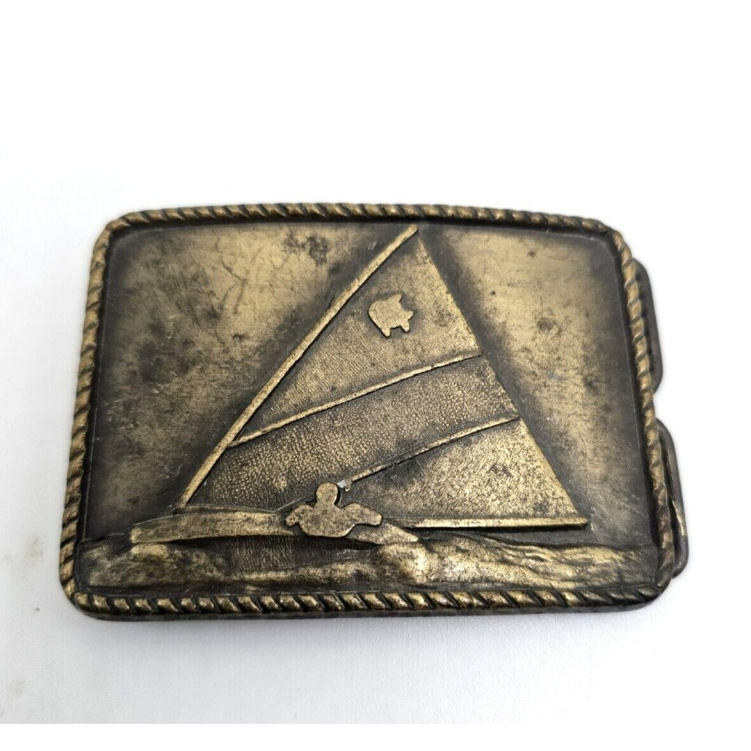 ANTIQUE WIND SAILING Belt Buckle Nautical Sail Boat Collectible ...