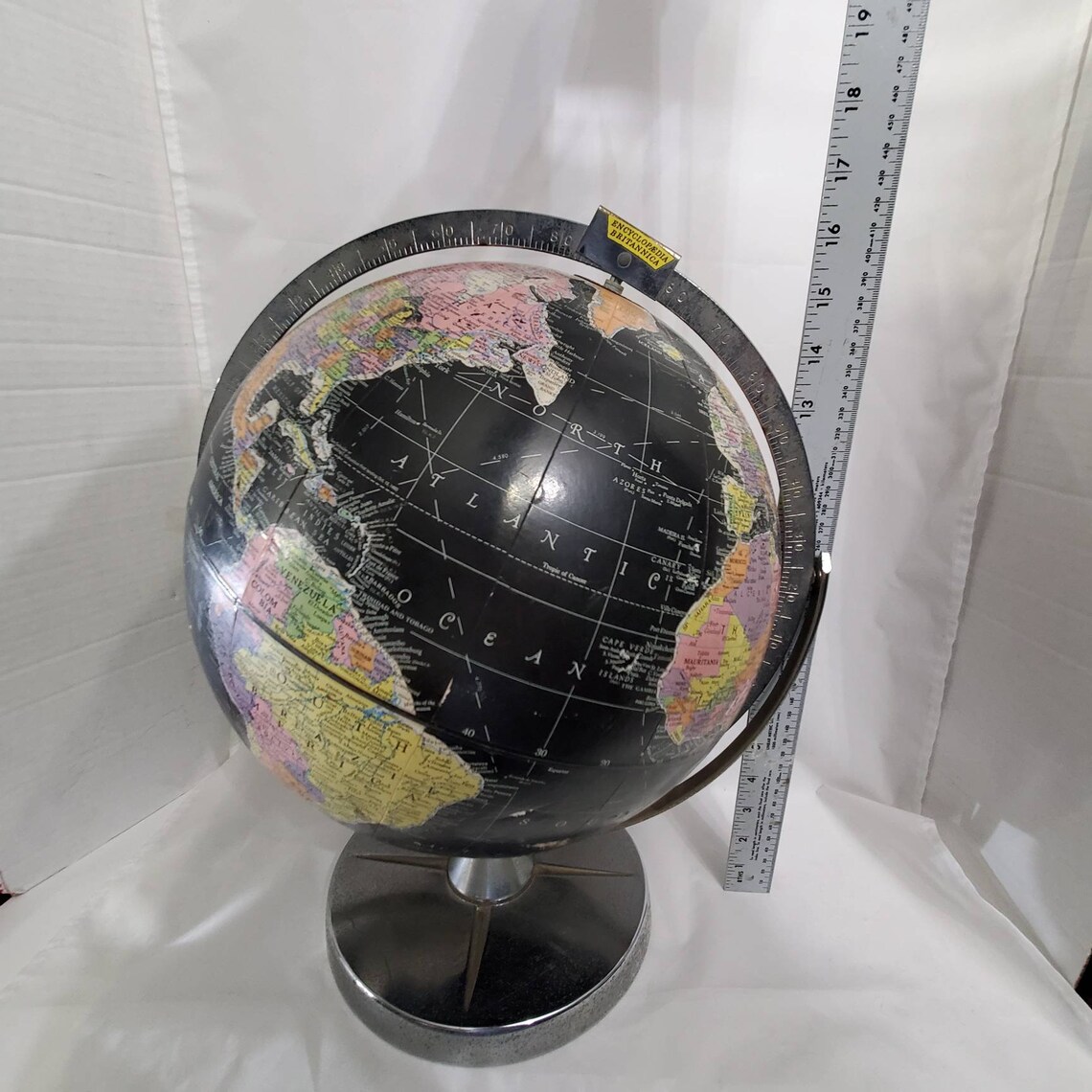 VINTAGE BLACK WORLD Globe Replogle Globe Mid Century Modern | Etsy