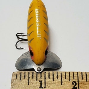 VINTAGE JITTERBUG YELLOW Fishing Lure by Fred Arbogast Akron Ohio ...