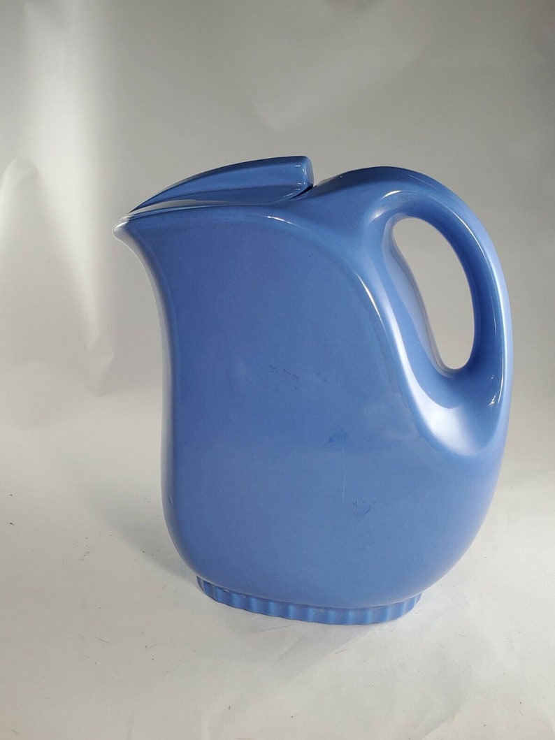 VINTAGE HALL WATER Pitcher Periwinkle Blue Large Refrigerator Carafe ...