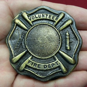 VINTAGE FIRE DEPARTMENT Belt Buckle Volunteer Fire Dept. Buckle ...