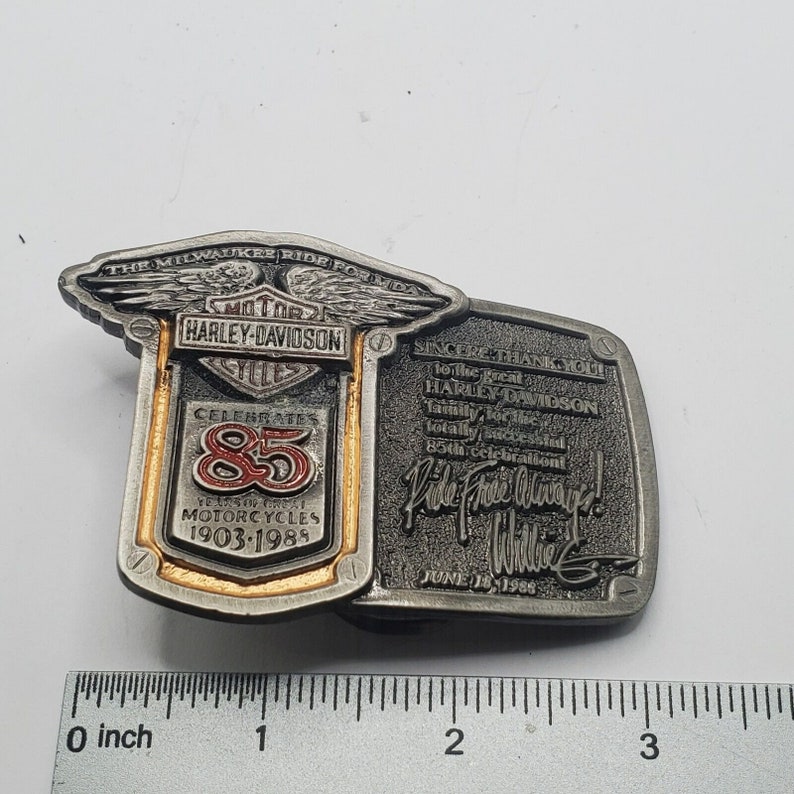 VINTAGE HARLEY DAVIDSON Motorcycle Belt Buckle 85 Years - Etsy