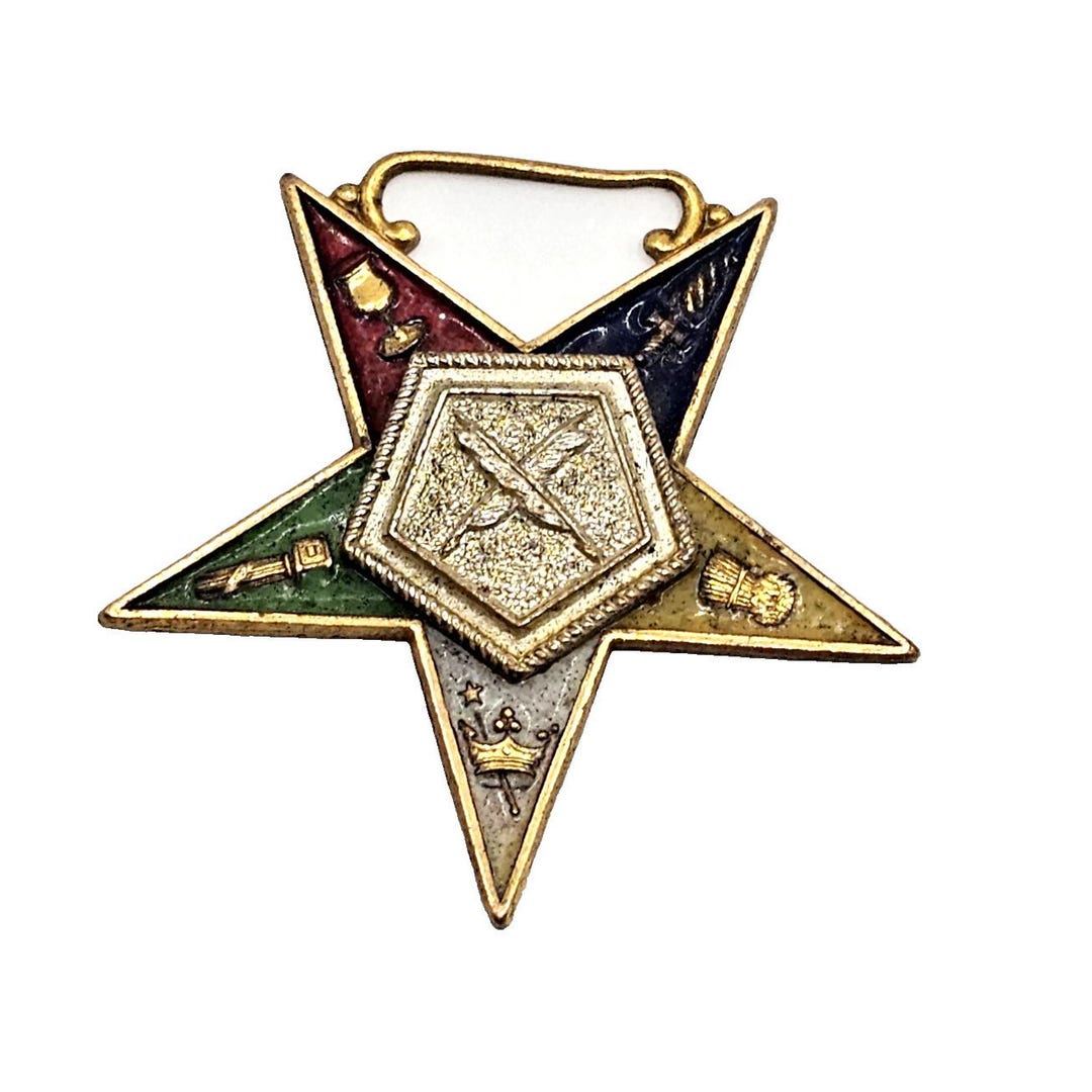 VINTAGE MASONIC WATCH Fob Eastern Star Pendant Collectible Memorabilia ...
