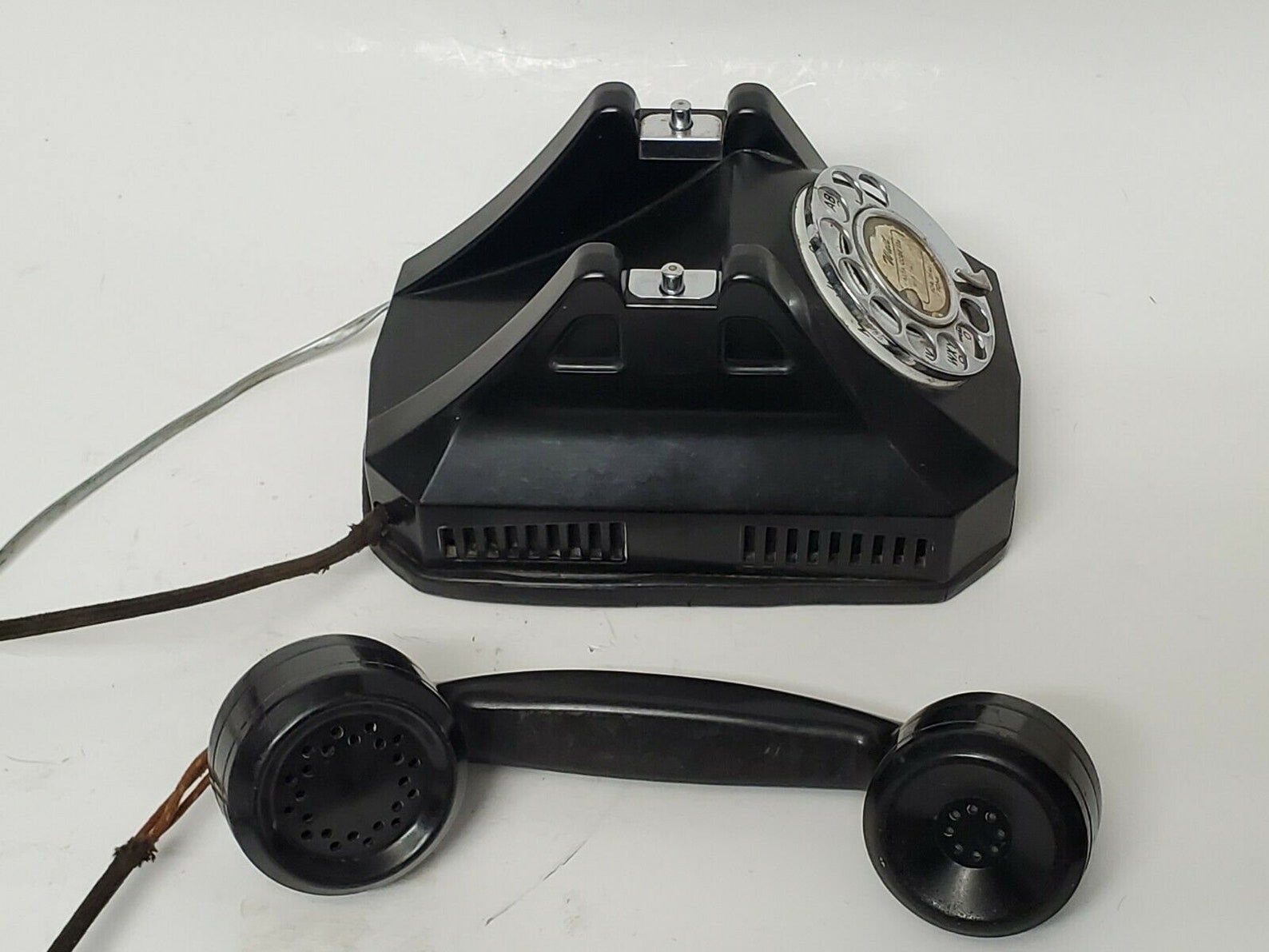 VINTAGE TELEPHONE MONOPHONE Automatic Electric Rotary Telephone Black ...