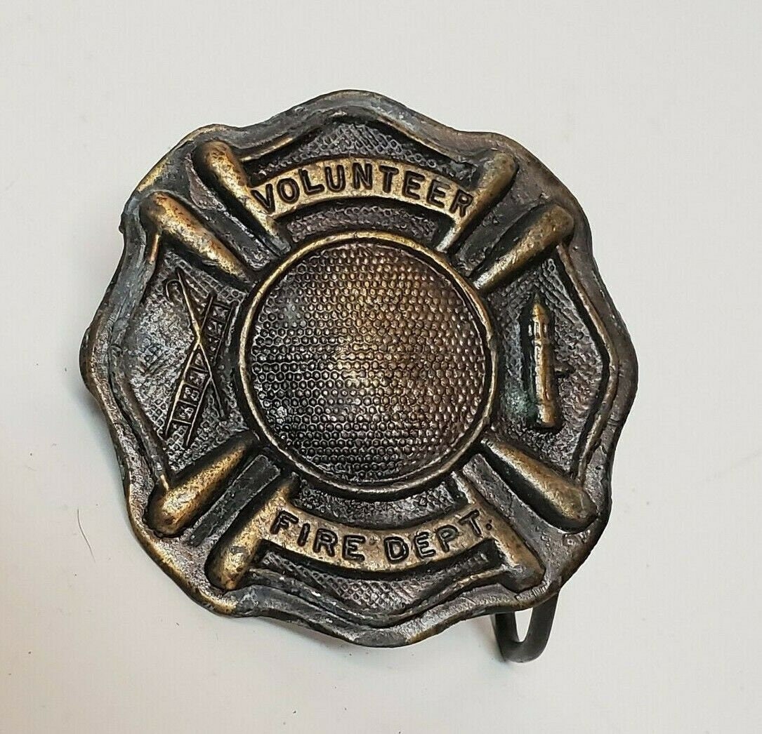 VINTAGE FIRE DEPARTMENT Belt Buckle Volunteer Fire Dept. Buckle ...