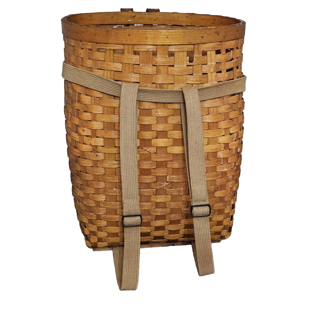 VINTAGE ADIRONDACK TRAPPERS Backpack Hunting Fishing Ash Wood Basket ...