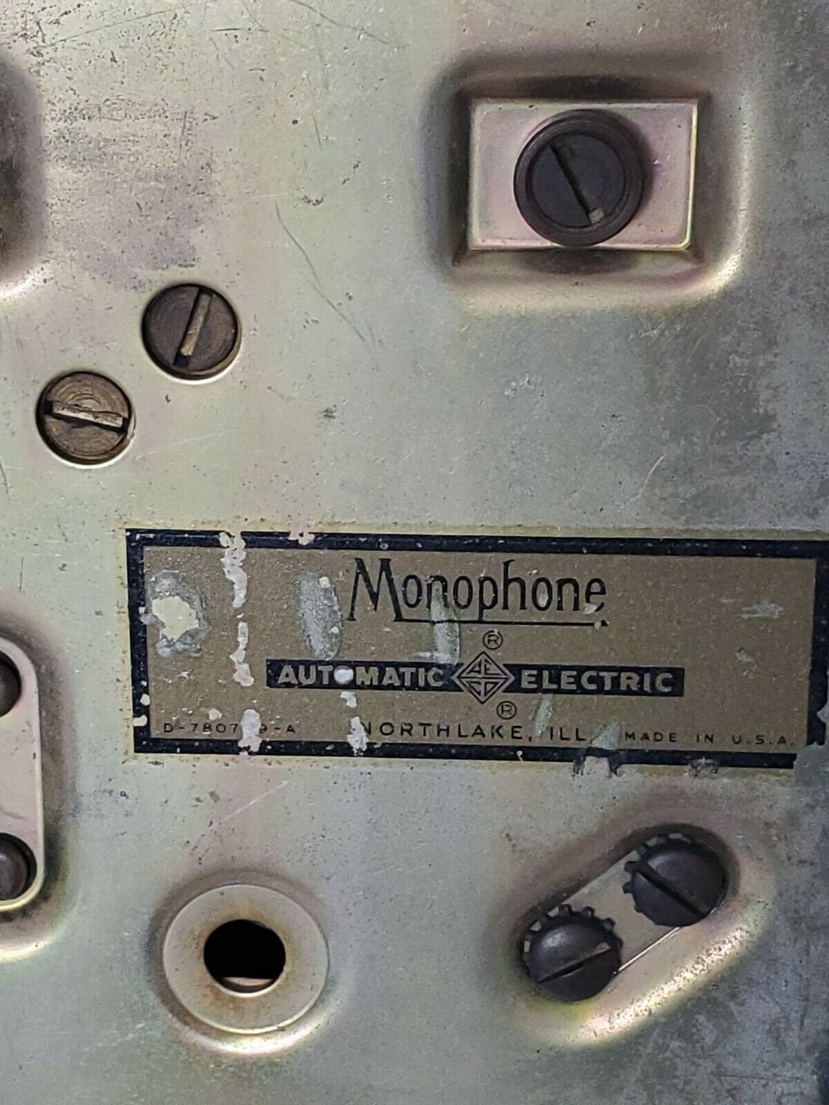 VINTAGE AUTOMATIC ELECTRIC Rotary Monophone Telephone Antique ...