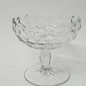 VINTAGE FOSTORIA COMPOTE American Open Clear Glass Pedestal Jam Jelly ...