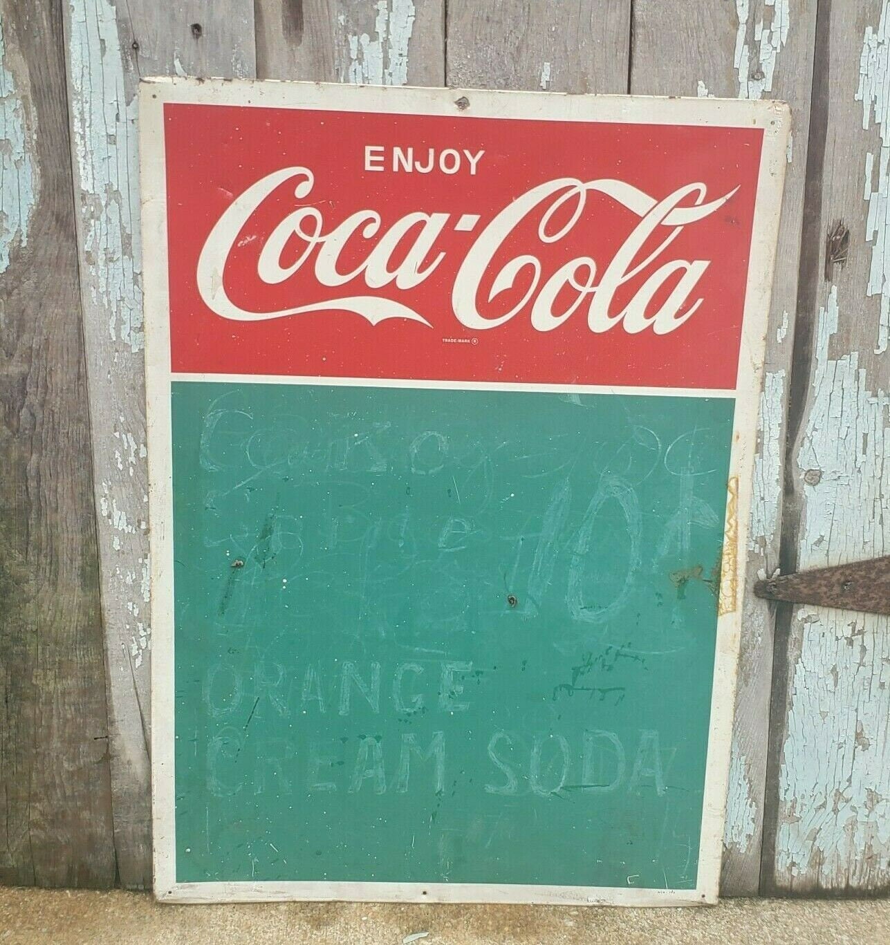 VINTAGE COCA COLA Tin Menu Board Soda Advertising Sign Collectible ...