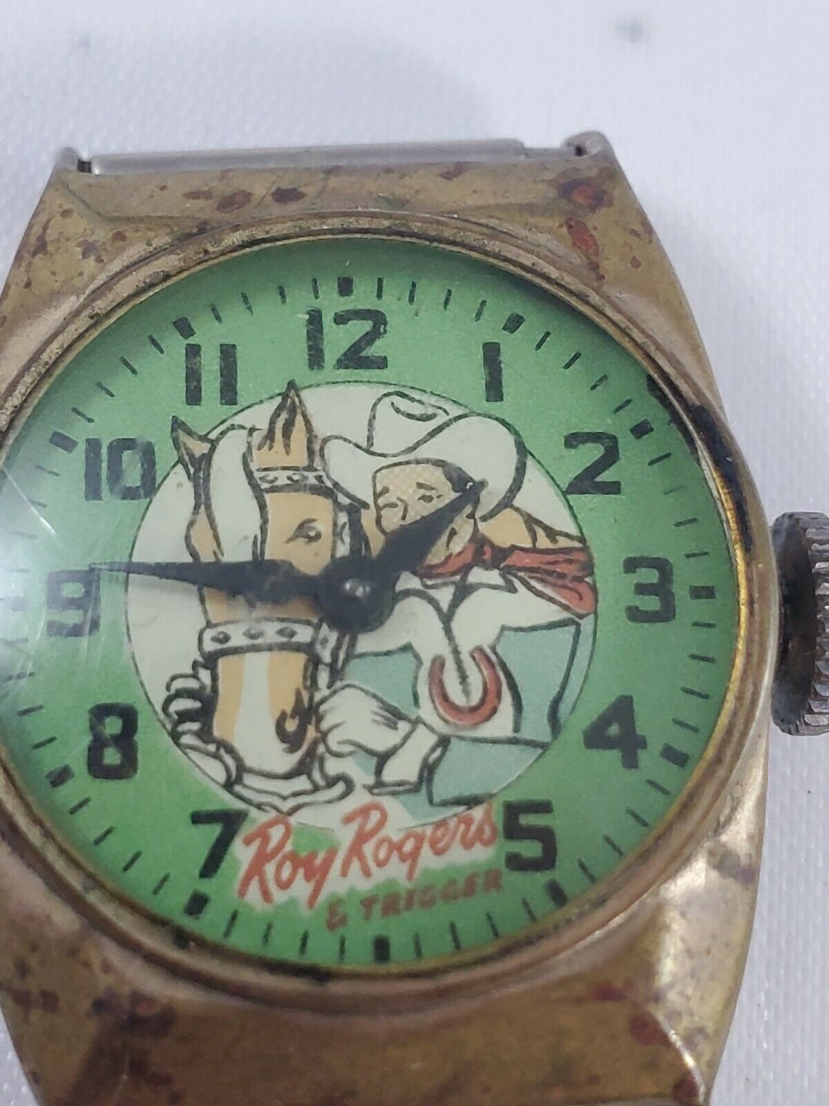 VINTAGE ROY ROGERS & Trigger Watch Green Face Antique Collectible ...