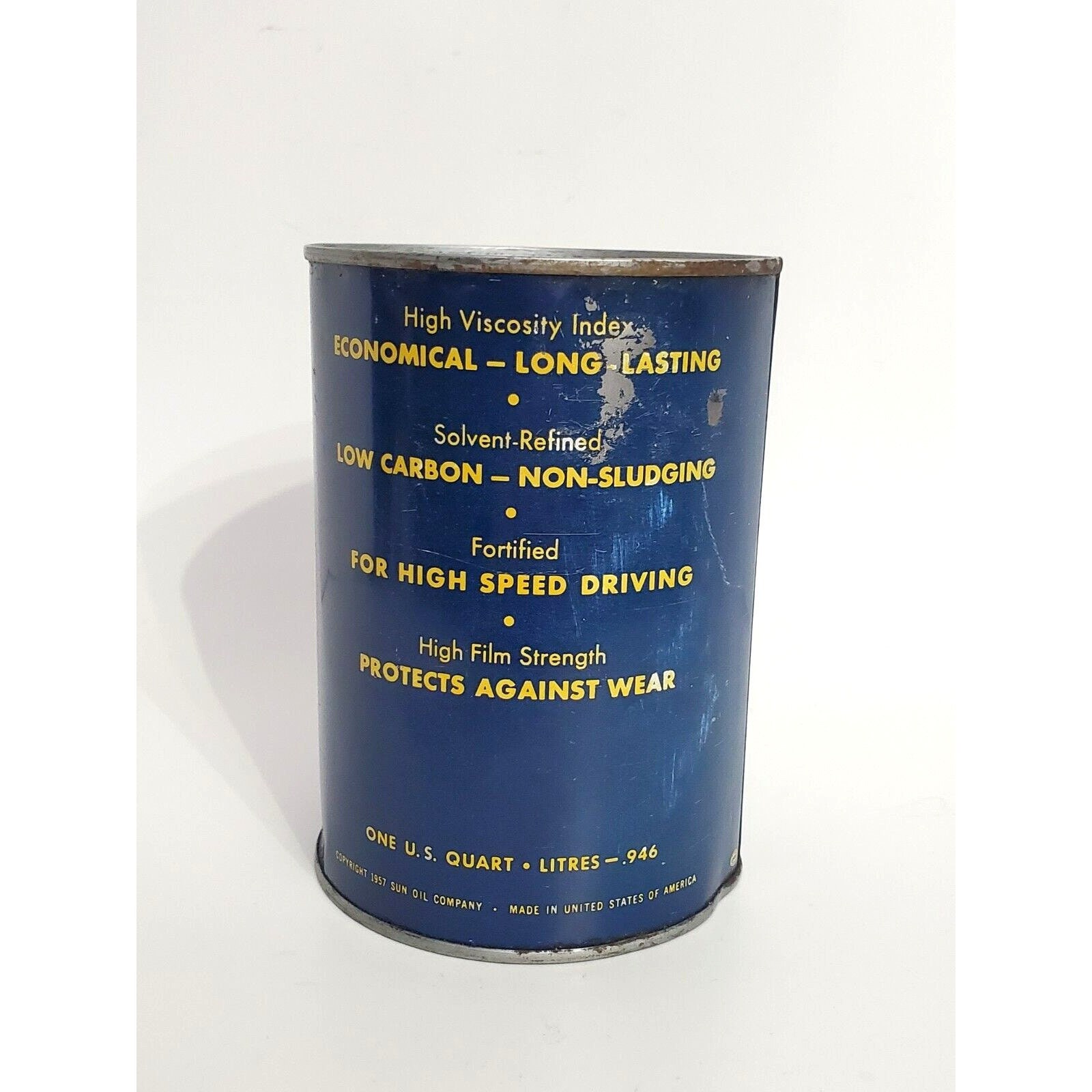 ANTIQUE SUNOCO MOTOR Oil Quart Can Sun Oil Co Gas & Oil Collectible ...