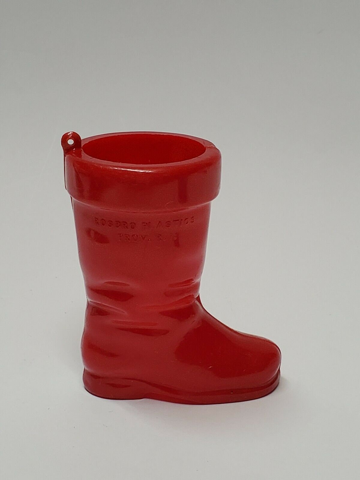 VINTAGE SANTA BOOT Ornament Signed Rosbros Plastics Prov R.I. - Etsy