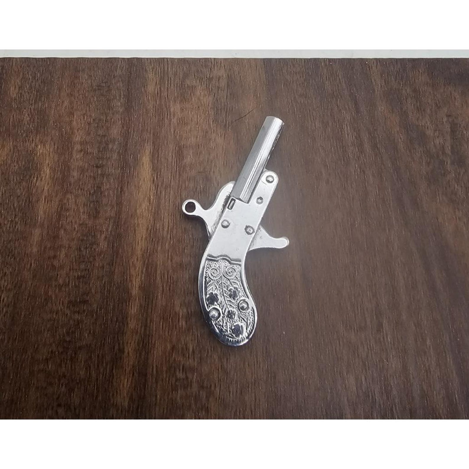 VINTAGE PISTOL CHARM Miniature 2mm Berloque Pinfire Toy Pistol Japan ...