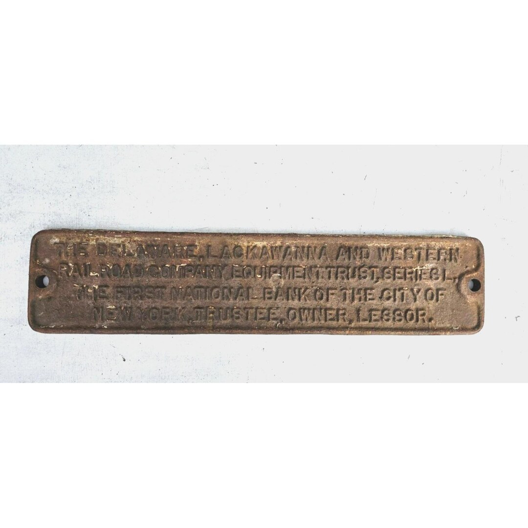 ANTIQUE RAILROAD TRAIN Marker I.D. Plate Sign Plaque Plate Delaware ...