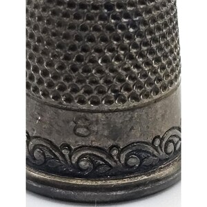 ANTIQUE STERLING SILVER Thimble Ornate Design Sewing Notions 925 #8 ...
