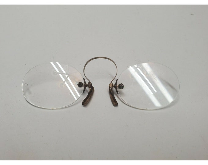 Antique 1890's Victorian Era Nickel & Gold WIRE RIM Eyeglasses Vintage ...