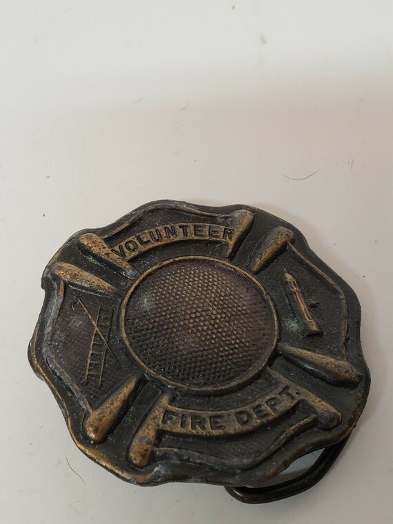 VINTAGE FIRE DEPARTMENT Belt Buckle Volunteer Fire De… - Gem