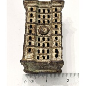 ANTIQUE CAST IRON Bank Building Skyscraper Tower Coin Still Silver ...