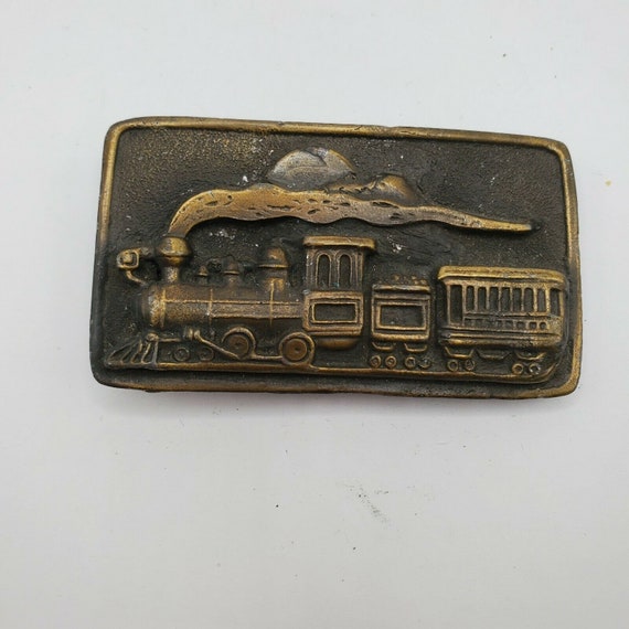 VINTAGE TRAIN BELT Buckle Steam locomotive Belt Buckl… - Gem