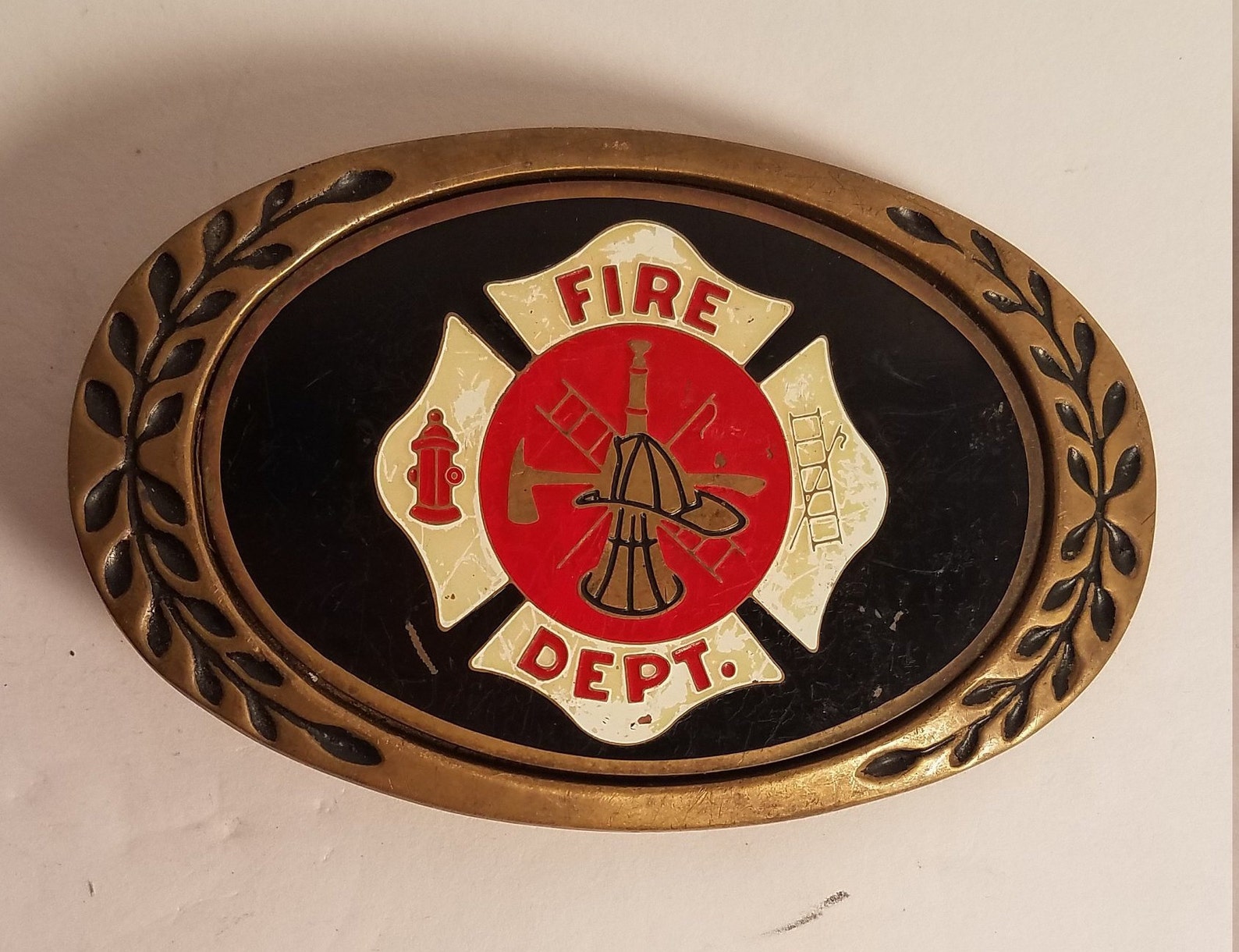 Fire Department Belt Buckle Vintage - Etsy