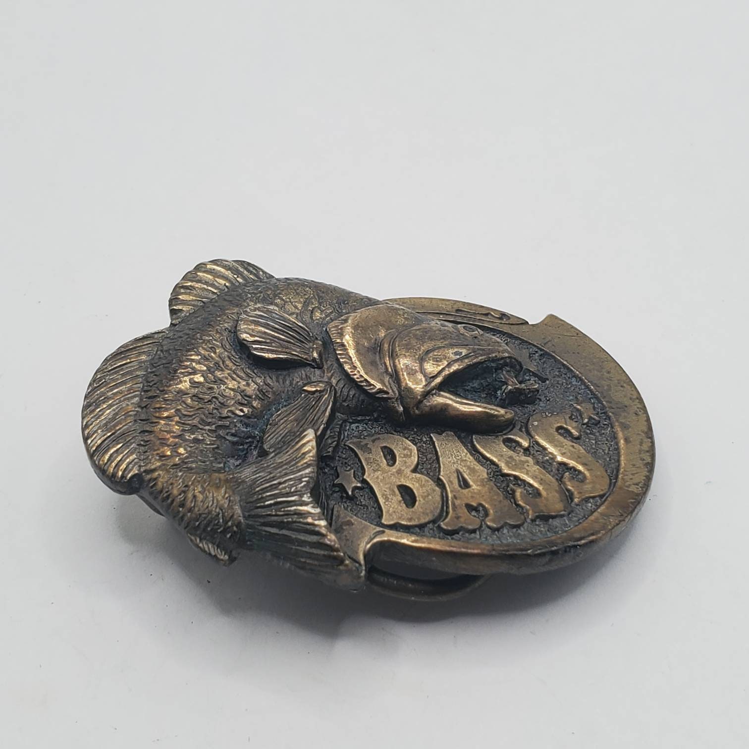 VINTAGE BASS FISH 3D Brass Belt Buckle Signed Collectible - Etsy