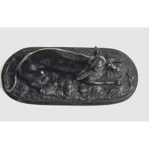 ART DECO GREYHOUND Bronze Sculpture Lying Down Whippet Dog Fine Art ...