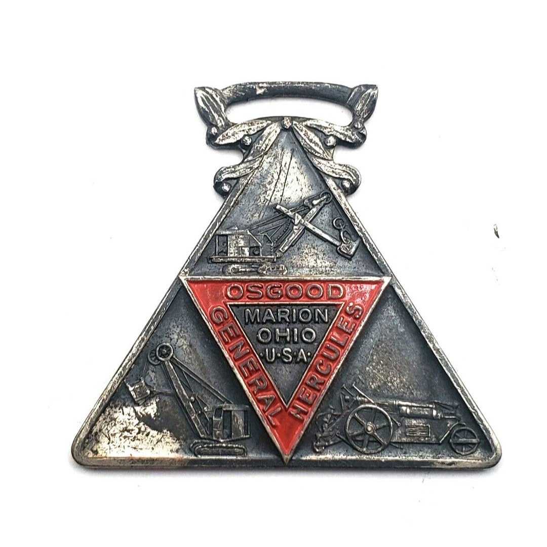 ANTIQUE OSGOOD & GENERAL Hercules Pocket Watch Fob Excavating ...