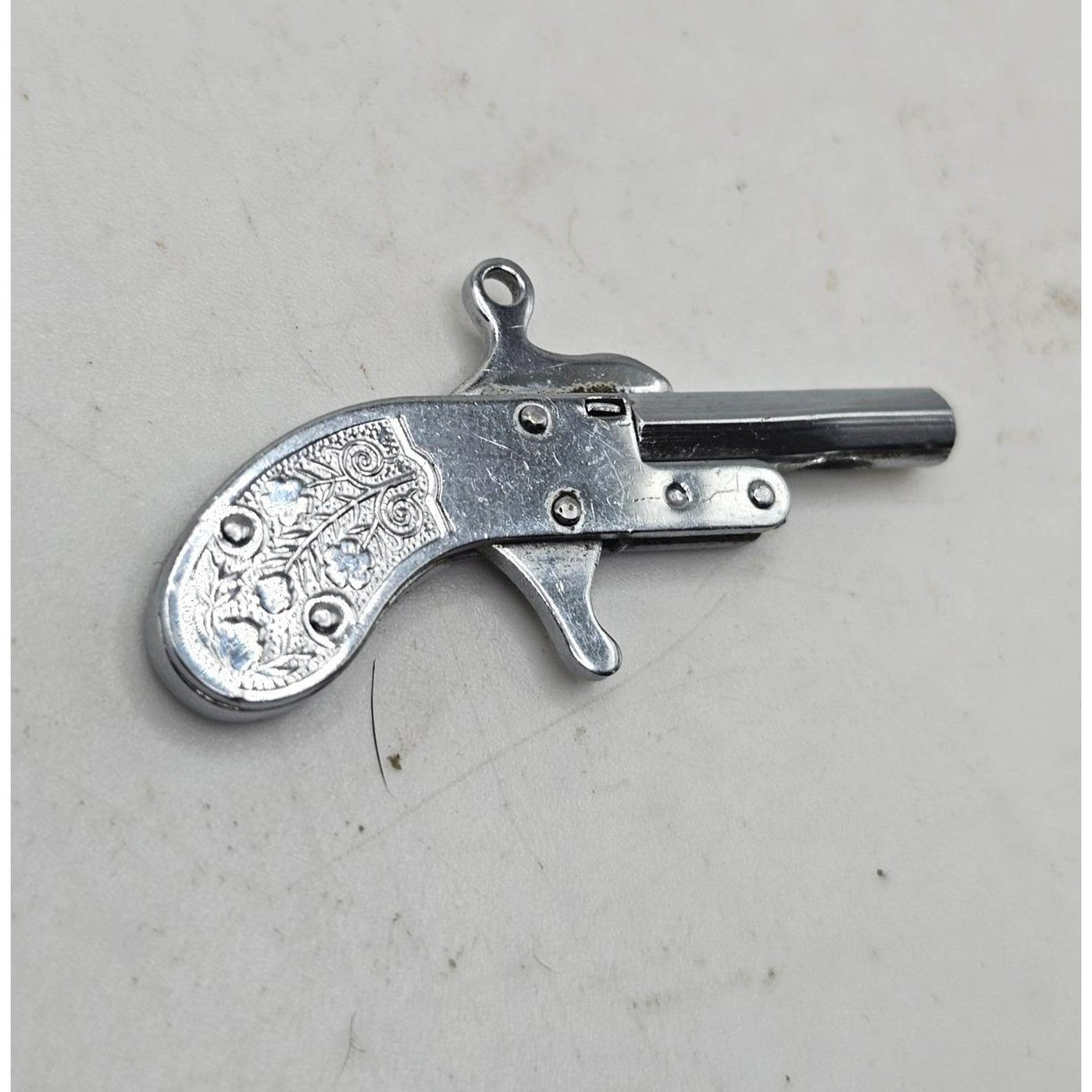 VINTAGE PISTOL CHARM Miniature 2mm Berloque Pinfire Toy Pistol Japan ...
