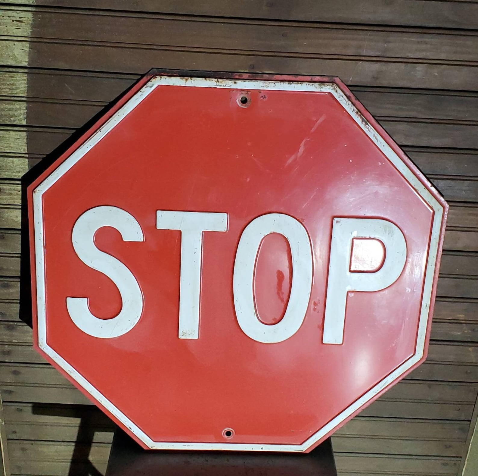 VINTAGE STOP SIGN Embossed Letters Collectible Transportation | Etsy