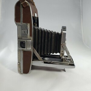 VINTAGE POLAROID LAND Camera Model 95A Flash Chrome Leather Case ...
