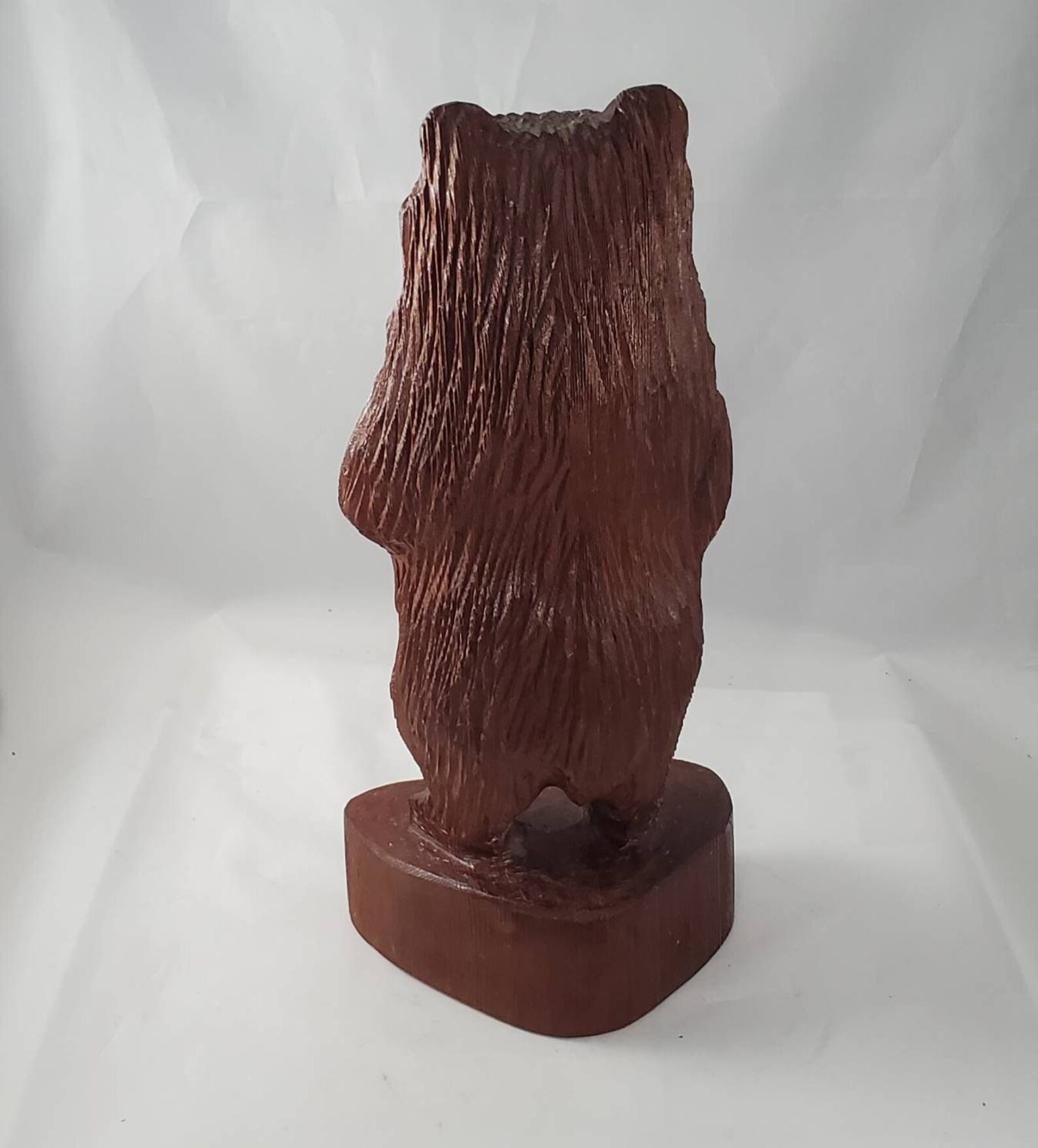 VINTAGE CHAINSAW CARVED Wood Bear Signed by California Artist Devyon ...